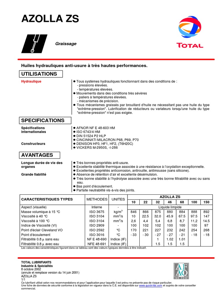Azolla ZS | PDF | Liquides | Matière molle
