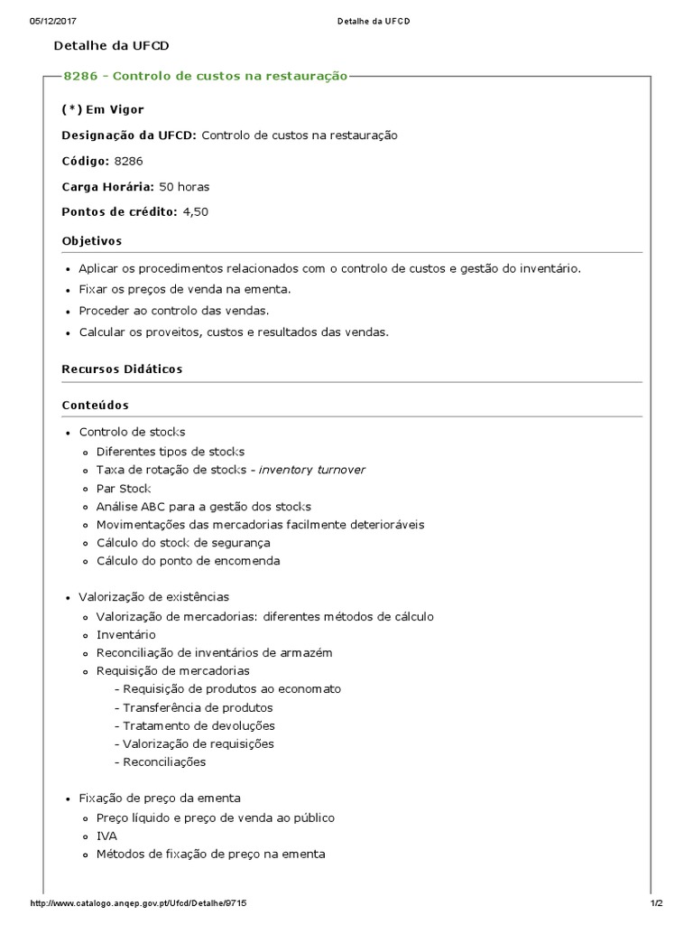Detalhe Da UFCD 8286 | PDF | Economia de Negócios | Economia