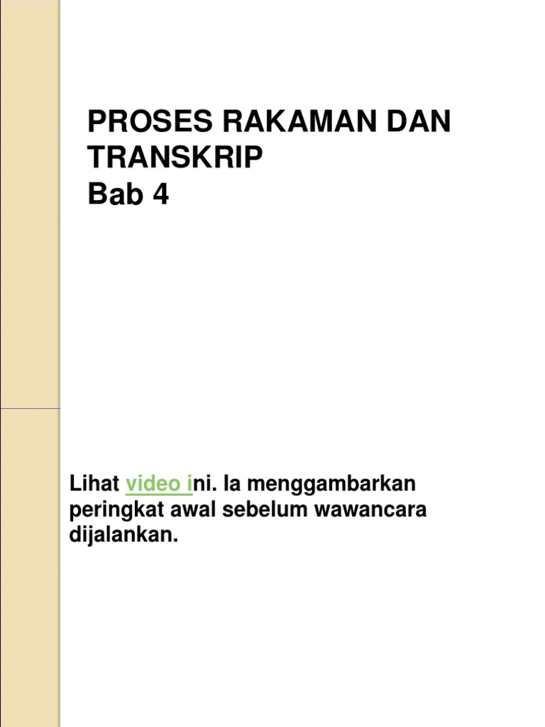 Bab 4 Proses Rakaman | PDF