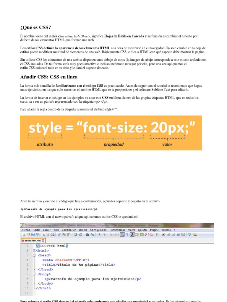 Qué Es CSS (Curso) | PDF | Hojas de estilo en cascada | HTML
