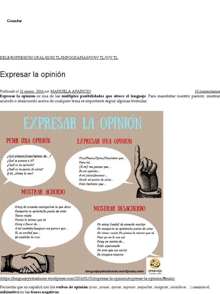 Expresar La Opinión _ Lenguaje y Otras Luces