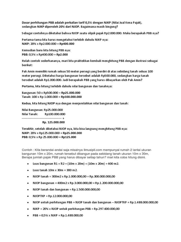 Dasar Perhitungan PBB | PDF