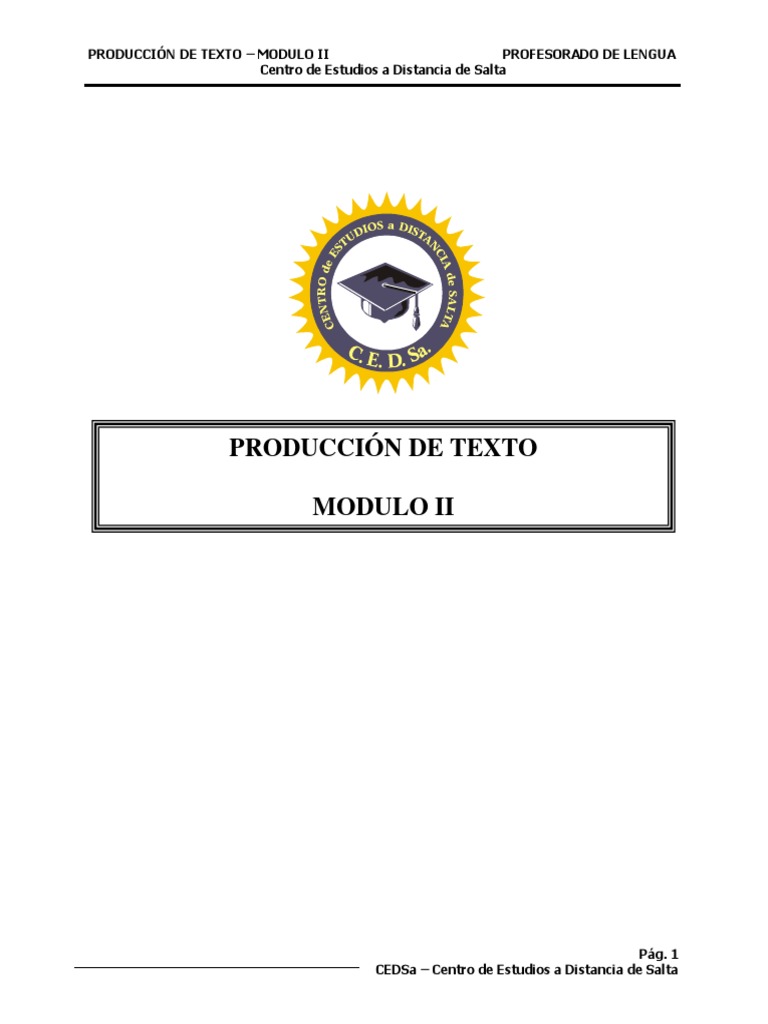 Produccion de Textos - m2 | PDF | Oración (Lingüística) | Lingüística