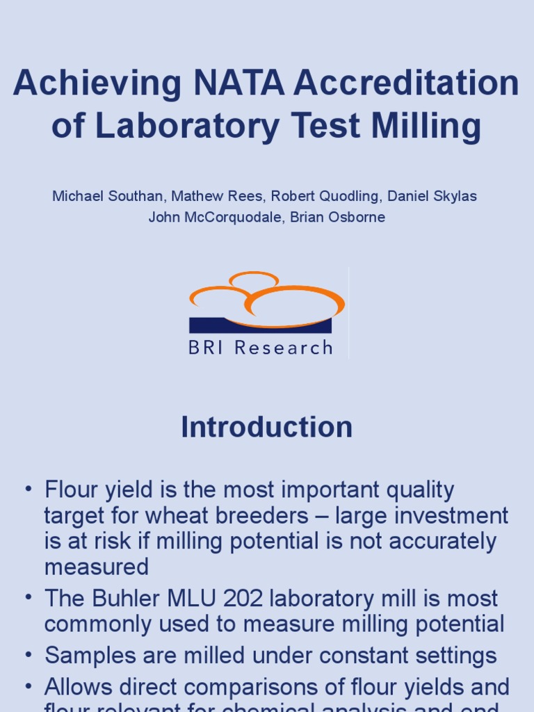 Achieving NATA Accreditation of Laboratory Test Milling | PDF | Flour