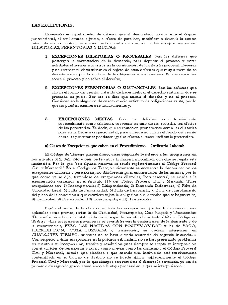 Las Excepciones[1] | Ley procesal | Res Judicata