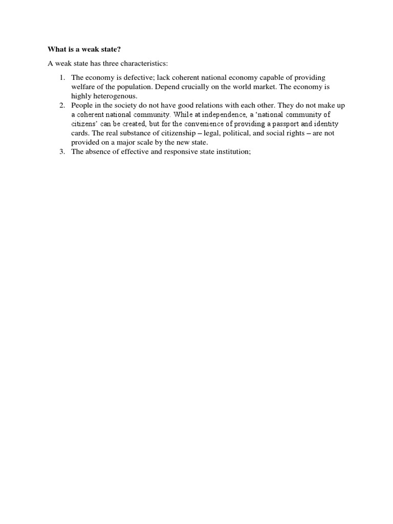 What Is A Weak State | PDF