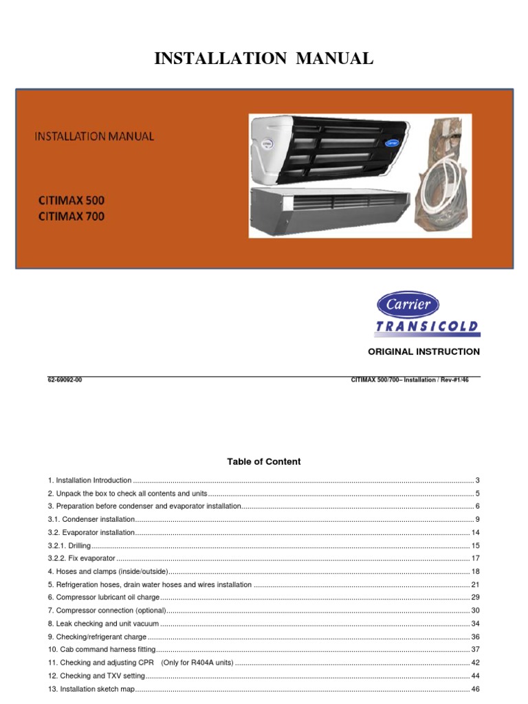 Citimax 500 700 Instalacion | PDF | Vacuum | Pump
