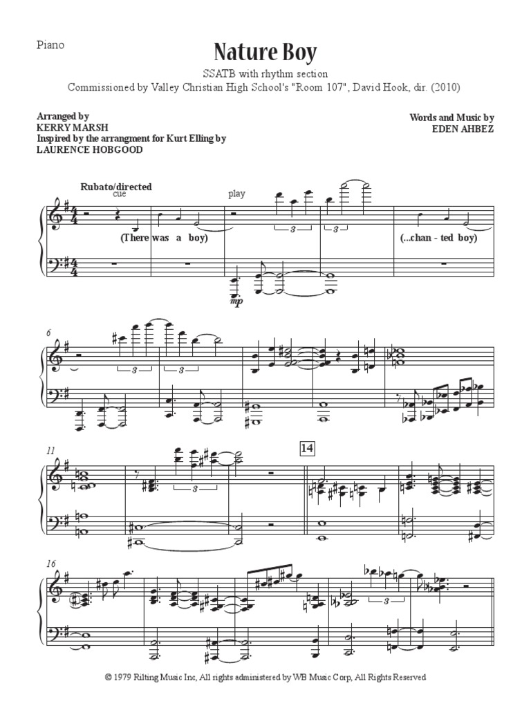 Nature Boy SATB | PDF | Elements Of Music | Musicians