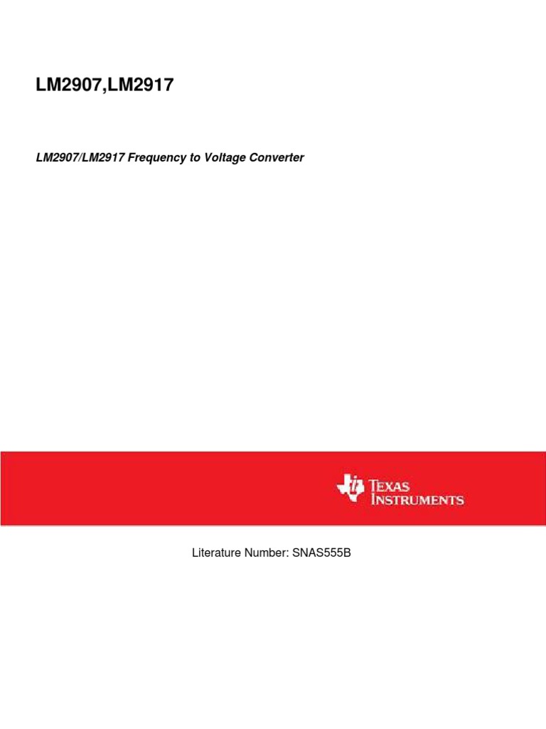 LM2907, LM2917: LM2907/LM2917 Frequency To Voltage Converter | PDF ...
