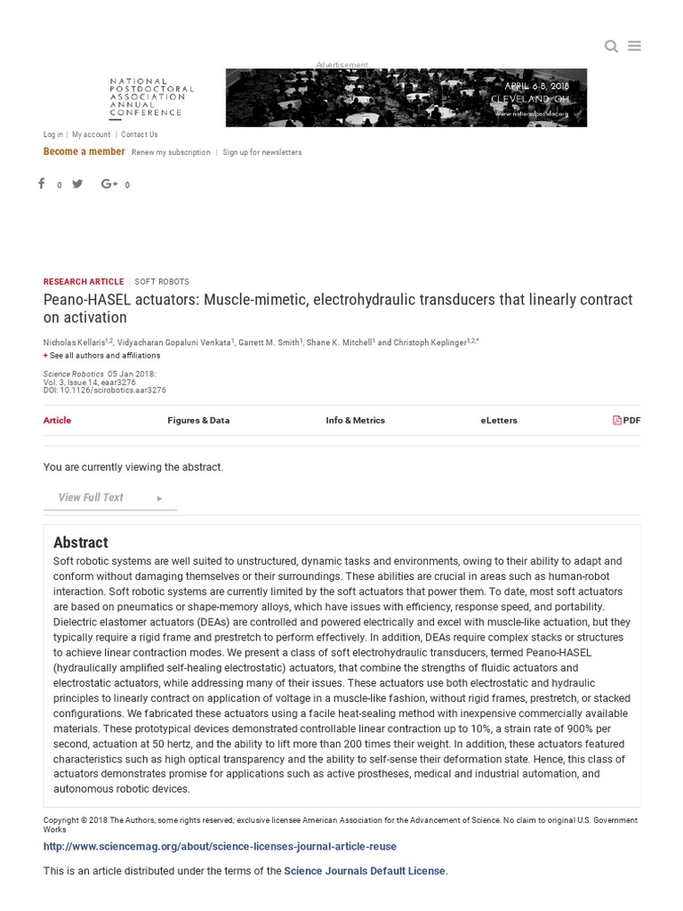 Peano HASEL Actuators - Muscle Mimetic | PDF | Actuator | Robotics