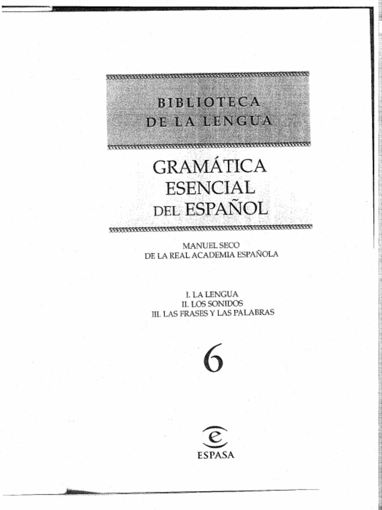 Manuel Seco - Gramática Esencial Del Español | PDF