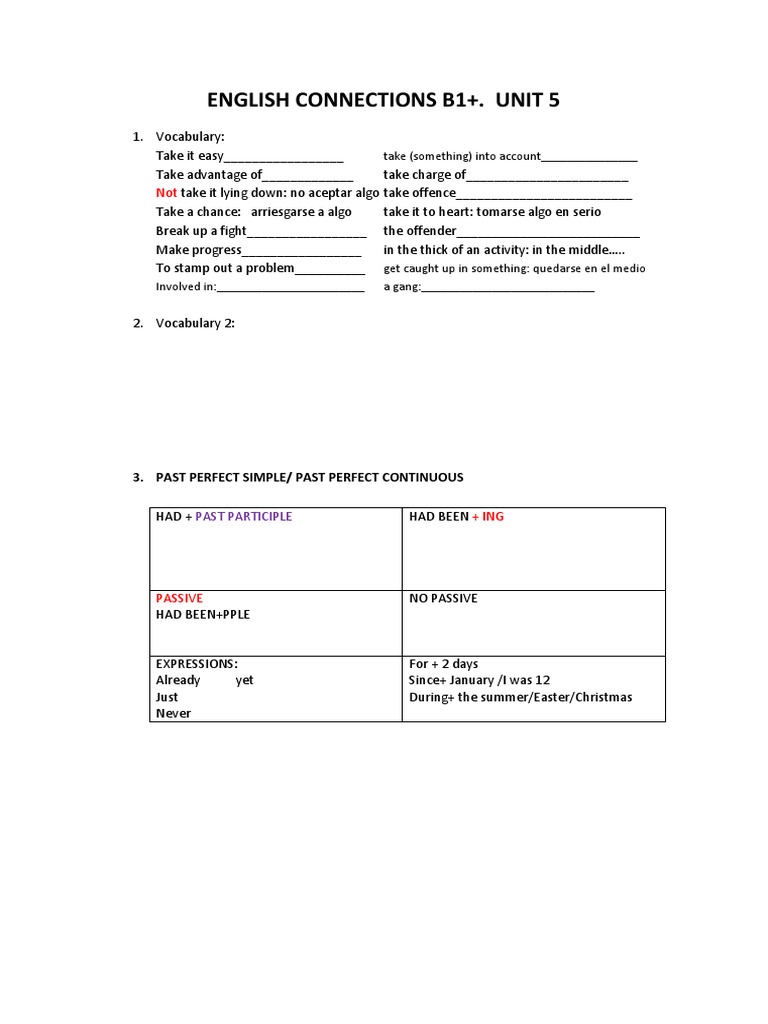 English Connections b1 Unit 5 | PDF