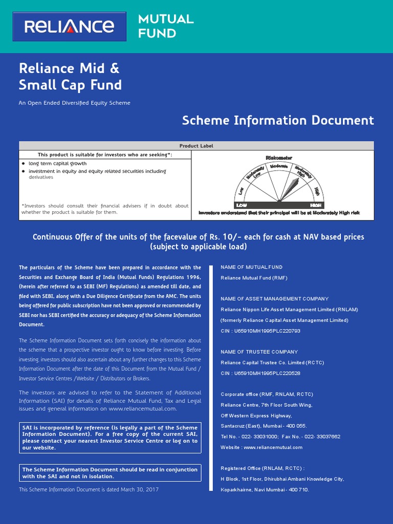 Reliance Mid & Small Cap Fund Overview | PDF | Derivative (Finance ...