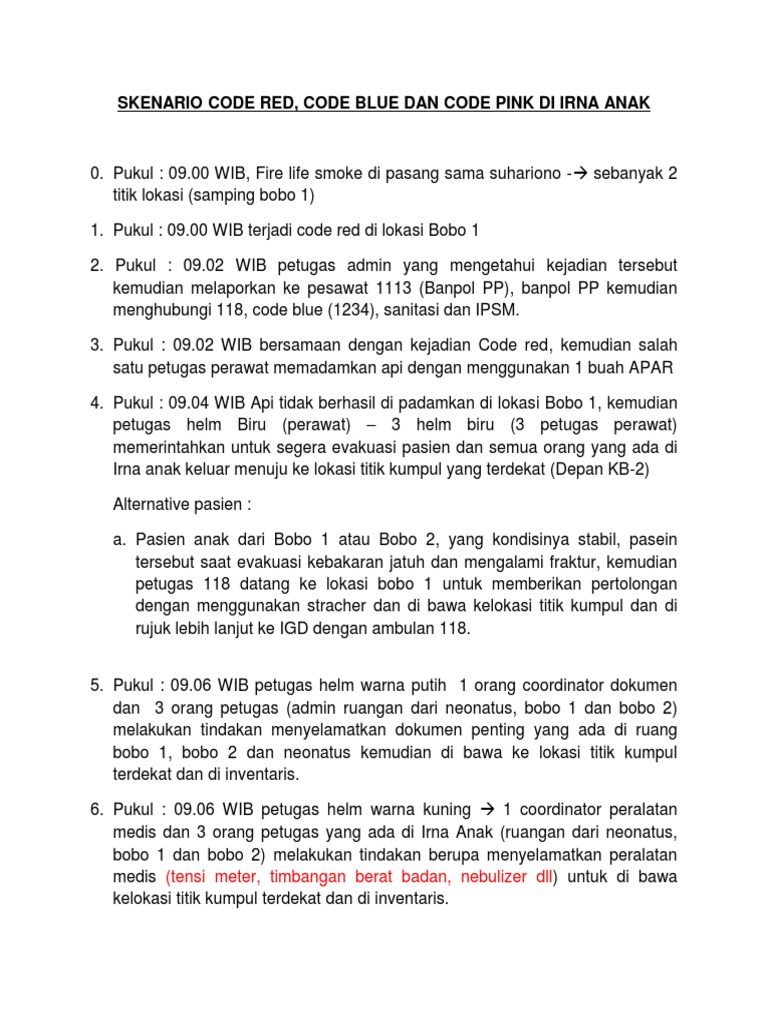 Skenario Simulasi Bencana Code Red Di RSUD Dr. Soetomo Surabaya | PDF