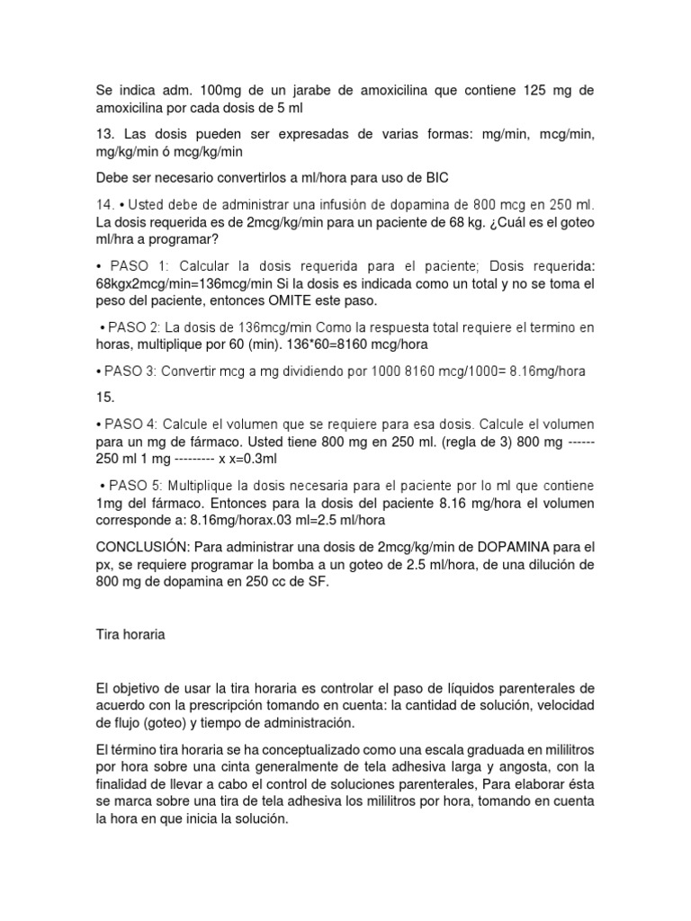 Tira Horaria | Terapia intravenosa | Sodio