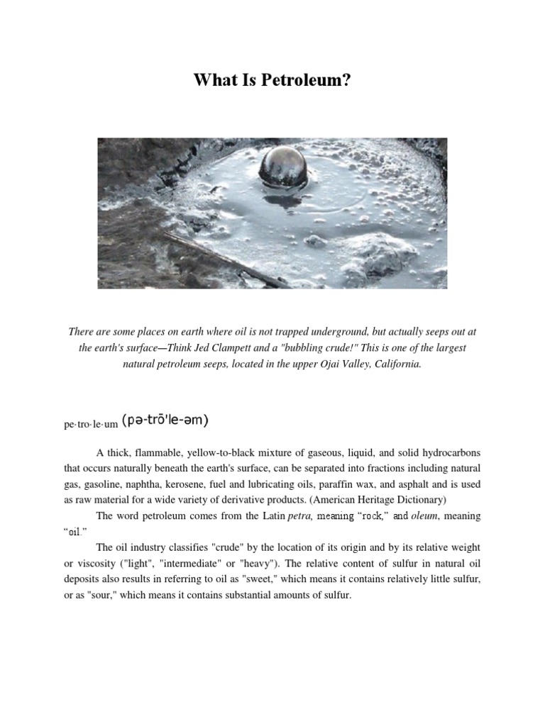 Understanding Petroleum: Definition & Types | PDF