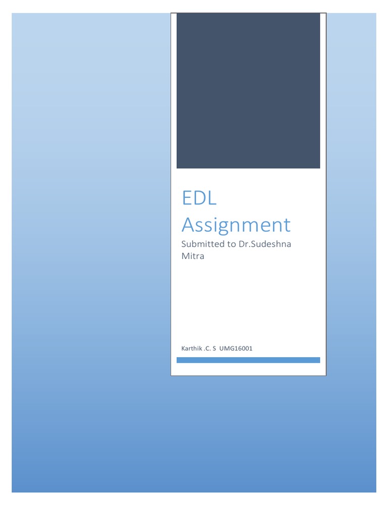 Edl Assignemnt Pdf Pdf Economies Economy General