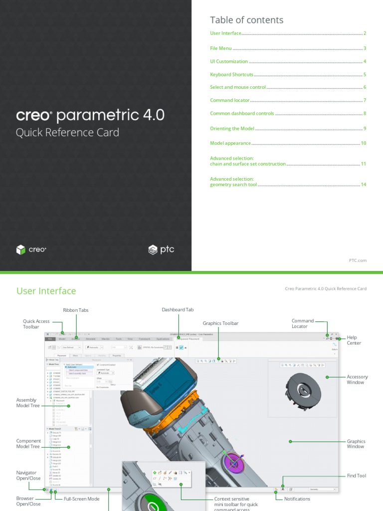 Creo Parametric 4.0 Quick Reference | PDF | Keyboard Shortcut ...