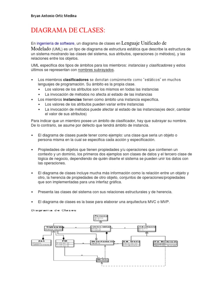 Diagrama de Clases y Objetos | PDF | Objeto (informática) | Modelado científico