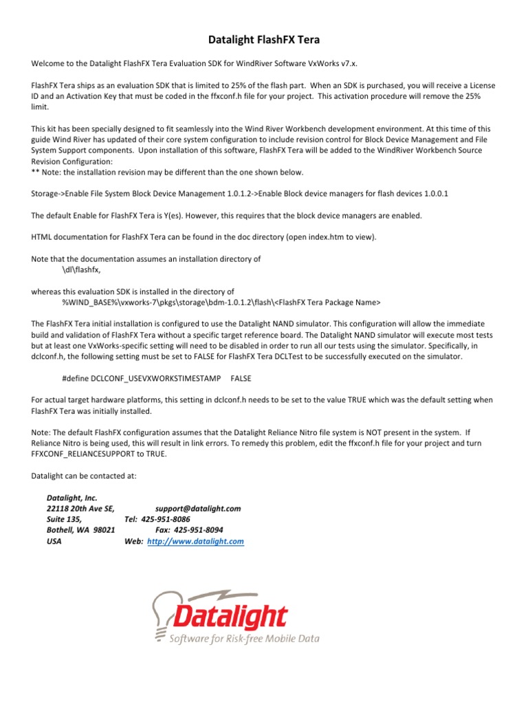 Flashfx Tera Getting Started Guide Pdf Flash Memory System Software