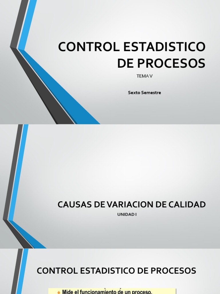 CONTROL ESTADISTICO DE PROCESOS Tema 5 | PDF | Calidad (comercial ...