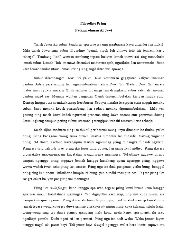Filosofi Pring dalam Kehidupan Jawa | PDF