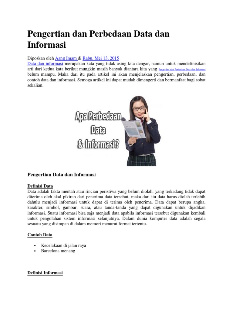 Understanding the Differences between Data and Information | PDF