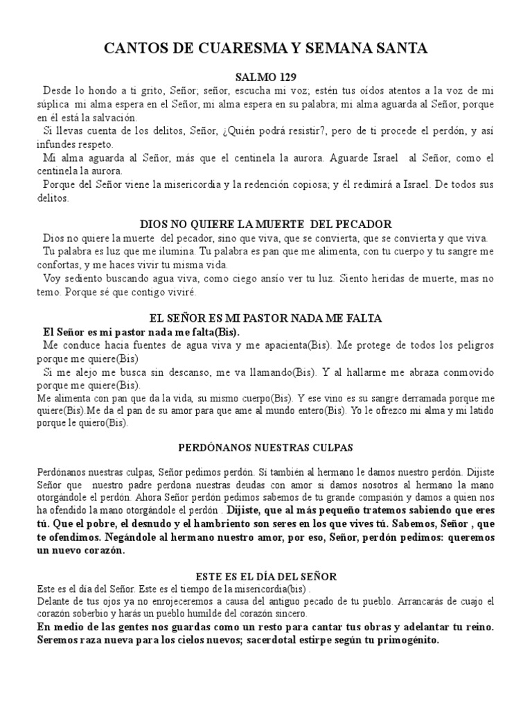 Cantos de Cuaresma y Semana Santa | PDF | Pascua de Resurrección | Cristo (título)