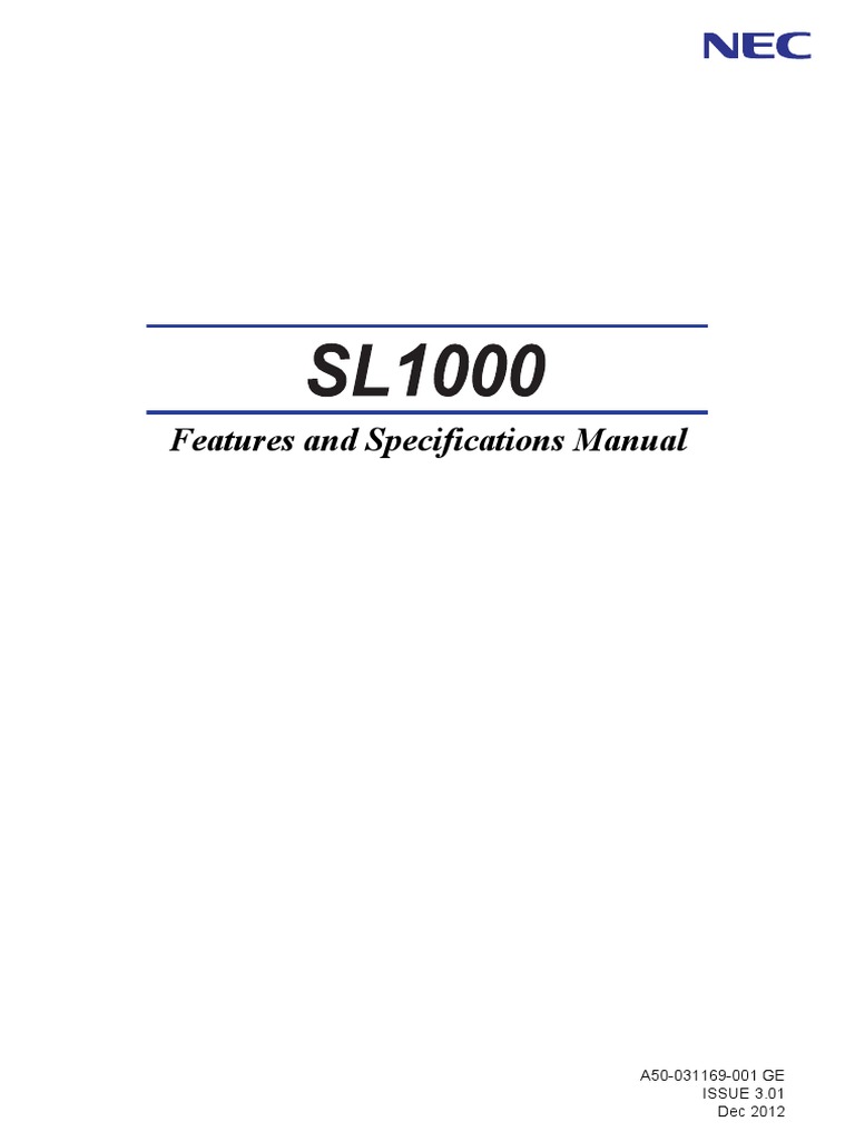 SL1000 Features and Specifications Manual - 3 - 0 - 1 | PDF | Session ...