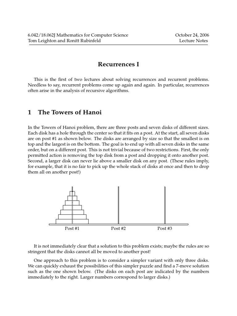 Towers of Hanoi | PDF | Theoretical Computer Science | Mathematical Concepts
