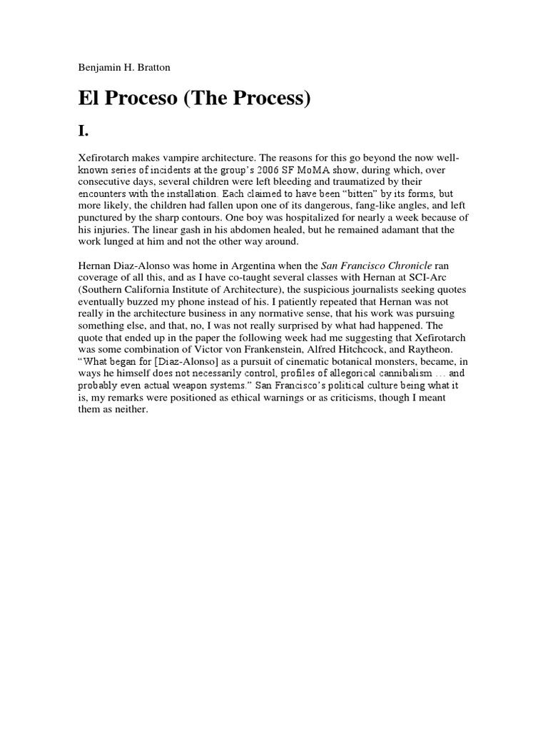 El Proceso (The Process) | PDF