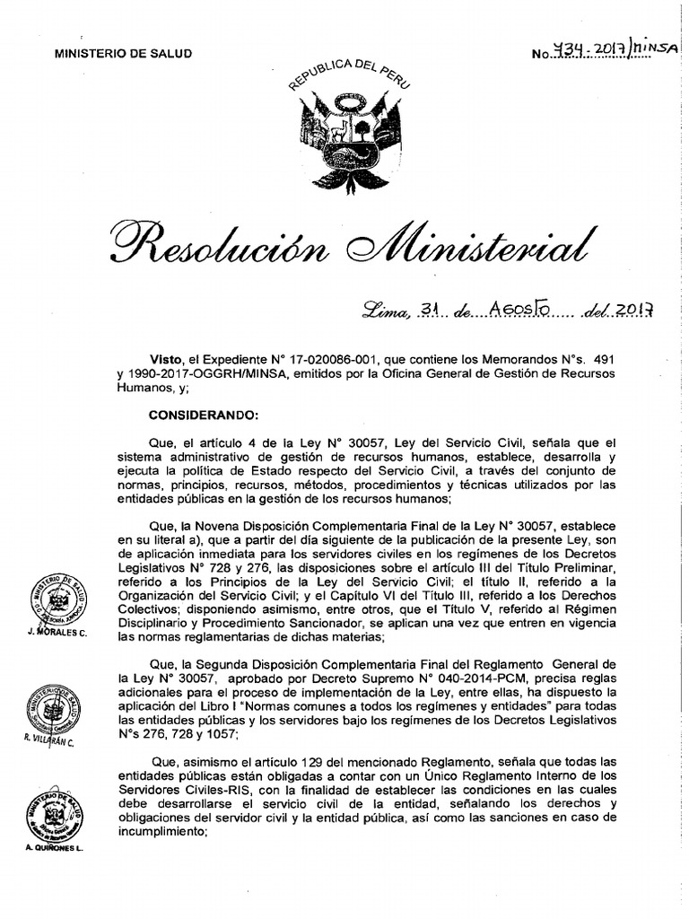 RM #734-2017-Minsa | PDF