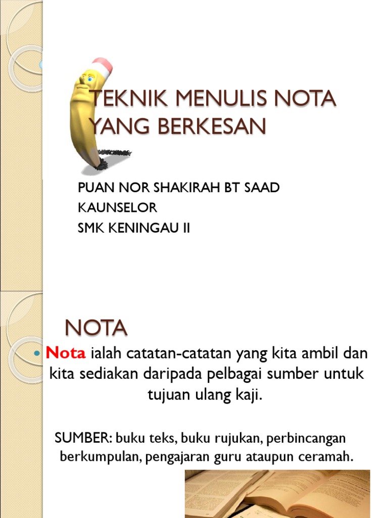 Teknik Menulis Nota Yang Berkesan | PDF