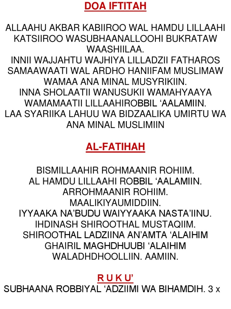DOA IFTITAH | PDF