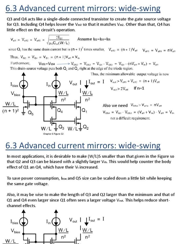 6.3 Advanced Current Mirrors: Wide-Swing: ds3 ds2 | PDF | Operational ...