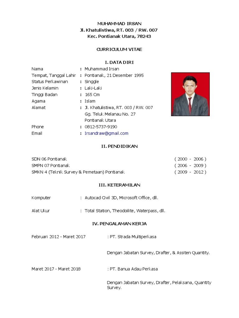 Contoh CV (Curriculum Vitae) | PDF