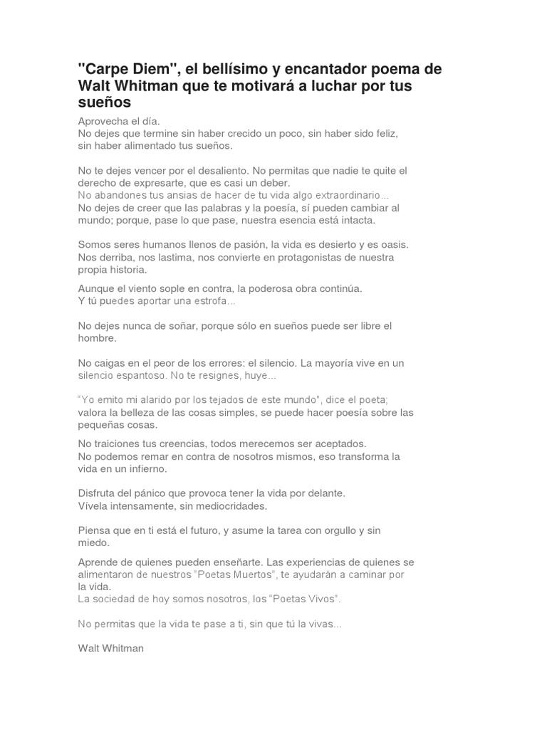 Carpe Diem | PDF | Poesía