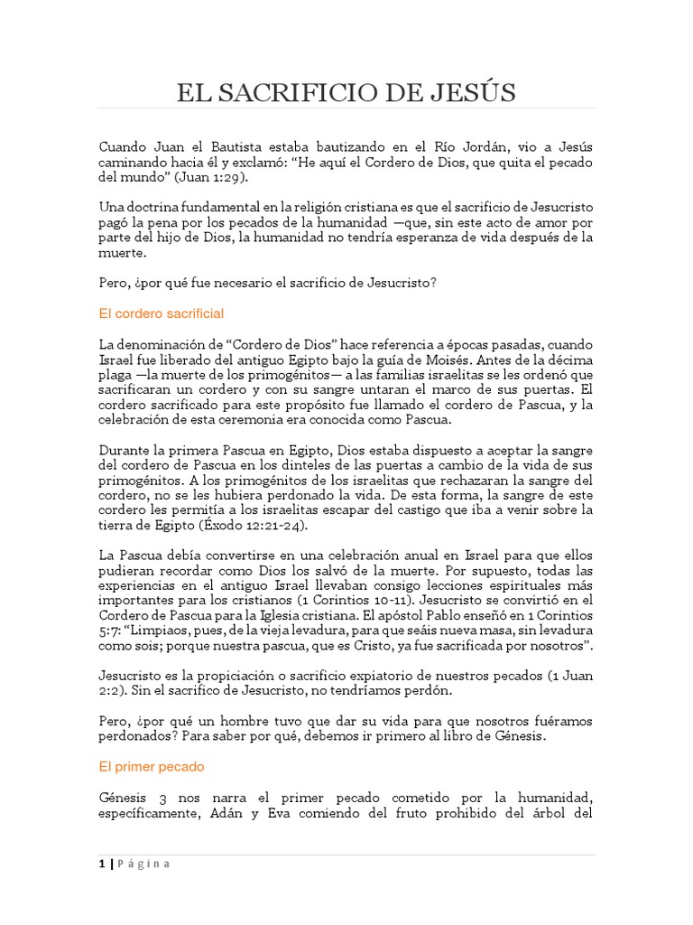 El Sacrificio De Pdf Cordero De Dios Pecado