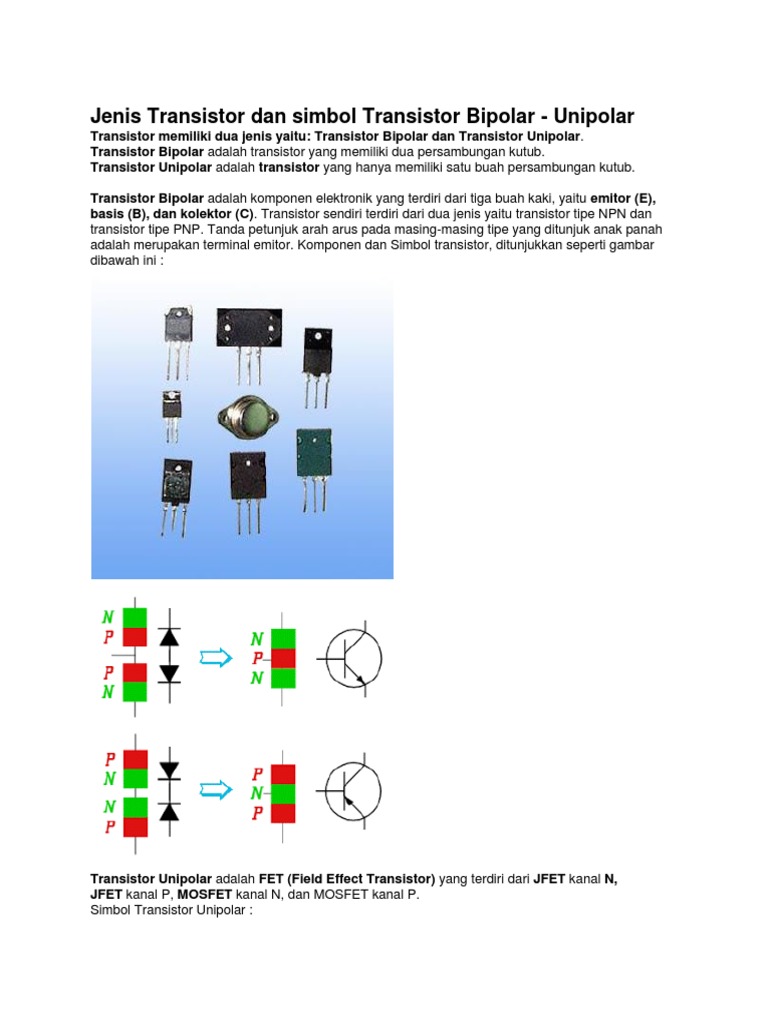 Types and Symbols of Transistors | PDF