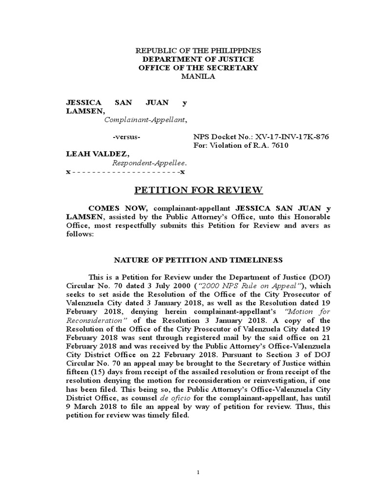 Petition For Review | PDF | Testimony | Witness