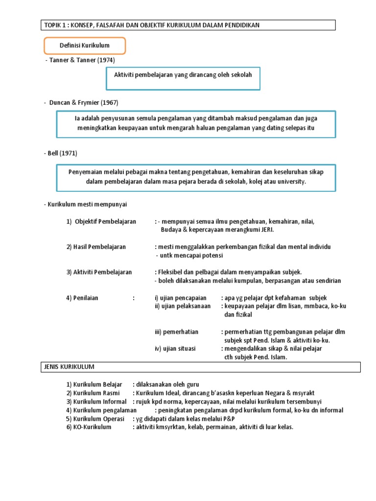 TOPIK 1 - Pengurusan Kurikulum | PDF