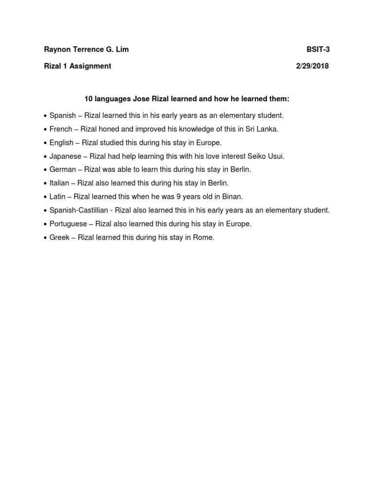 The Extraordinary Linguistic Talent of Jose Rizal: How He Became Fluent ...