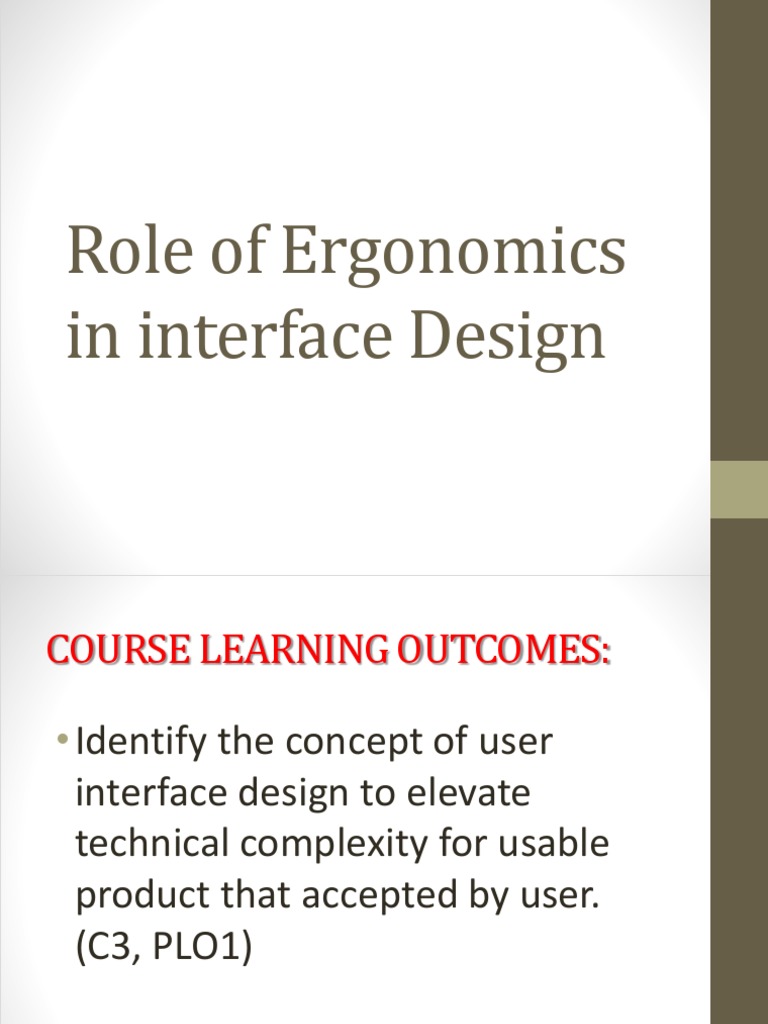 Role of Ergonomics in Interface Design | PDF | User Interface Design | Intention