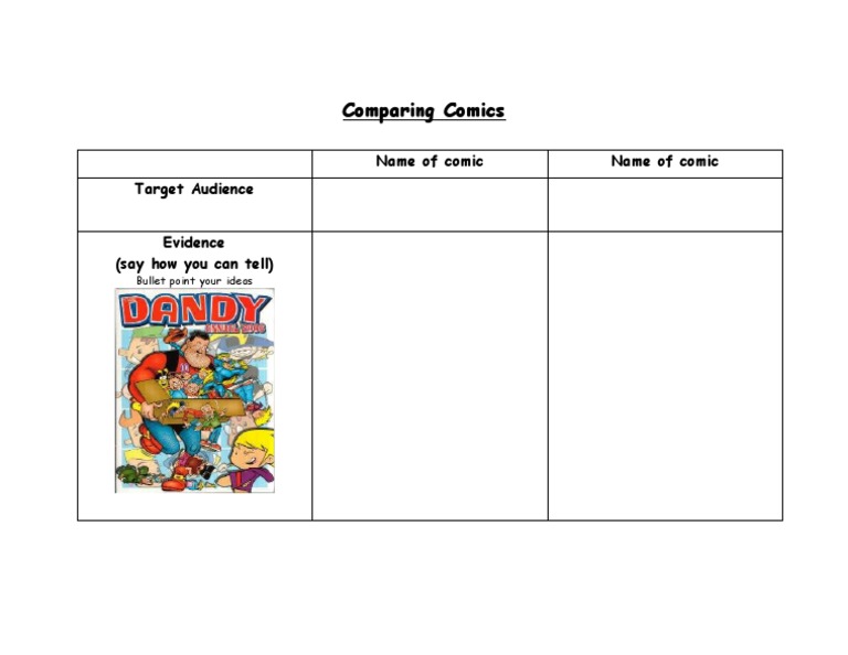 Comparing Comics | PDF | Games & Activities