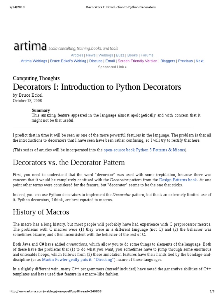 Decorators I Introduction To Python Decorators Pdf Subroutine Class Computer Programming 9188