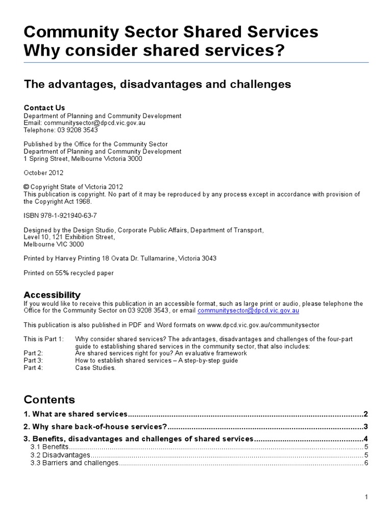 Shared Services Part 1 Why Consider Shared Services 1 July 2013 | PDF ...