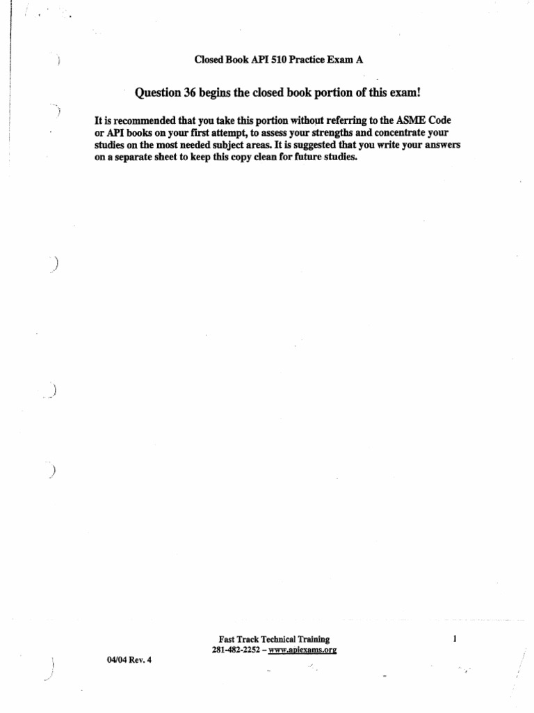 API 501 Practice Exam A PDF | PDF