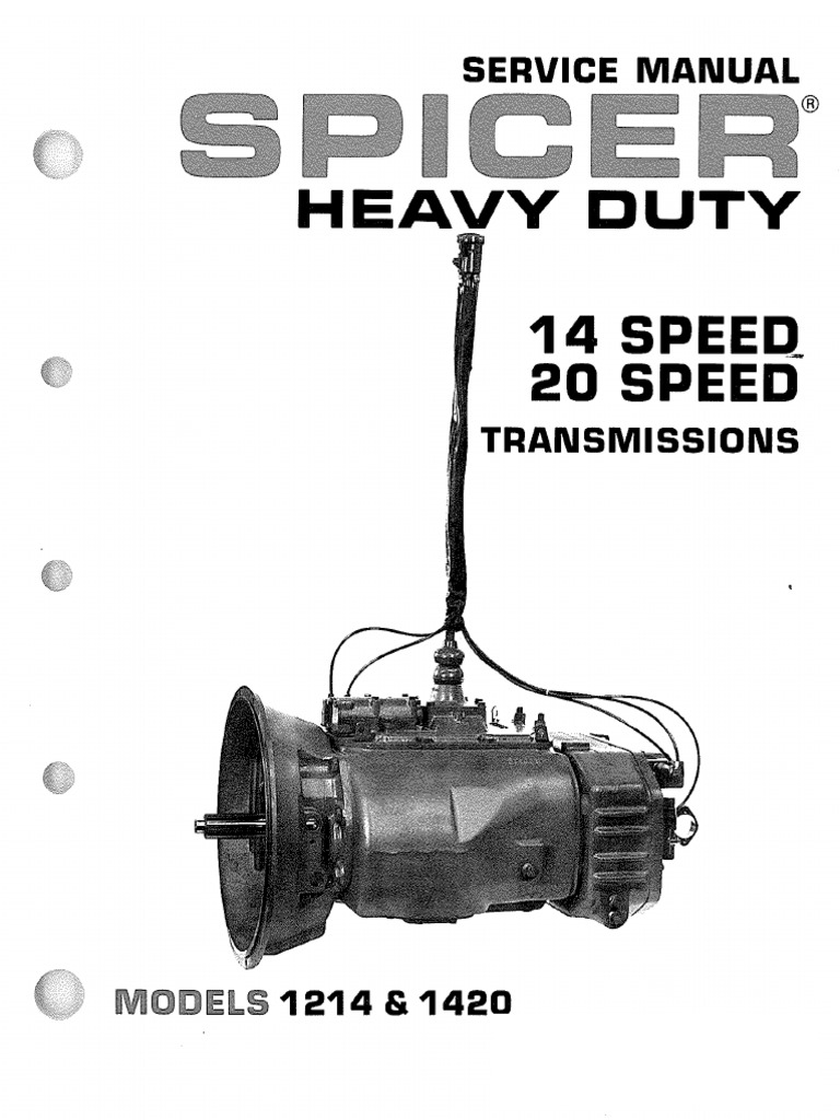 Spicer HD 14 & 20 Speed Service Manual | PDF