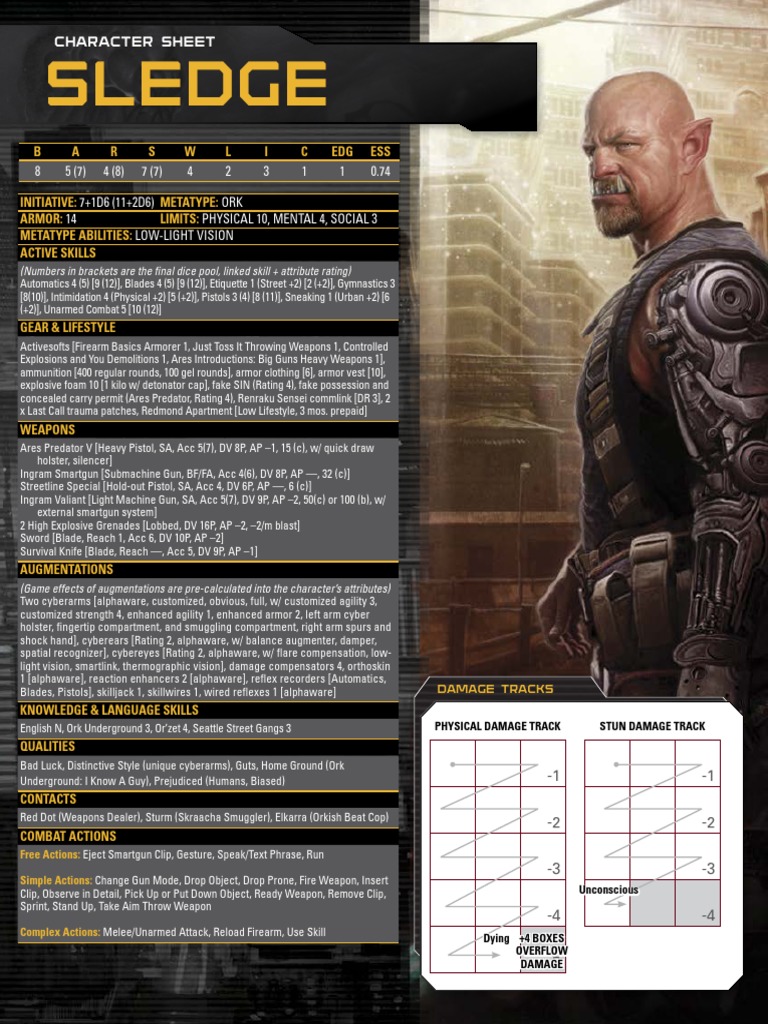 Shadowrun 5E Digital Tools Box - Beginner Box - QSR Character Sheet ...