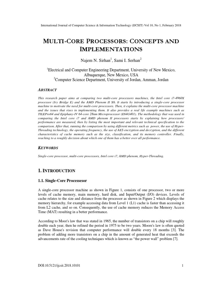 Multi-Core Processors: Concepts and Implementations | PDF | Multi Core Processor | Parallel ...